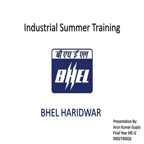BHEL Haridwar Summer Training | PPTX