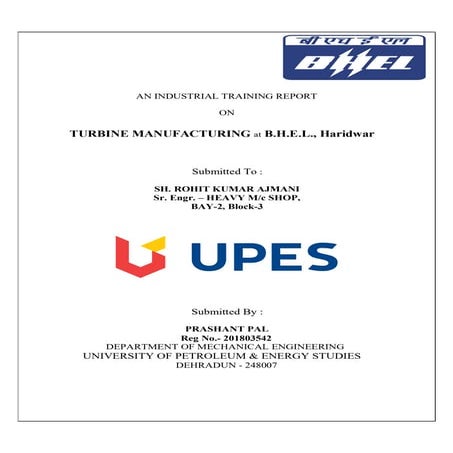 Bhel vocational training_report | PDF