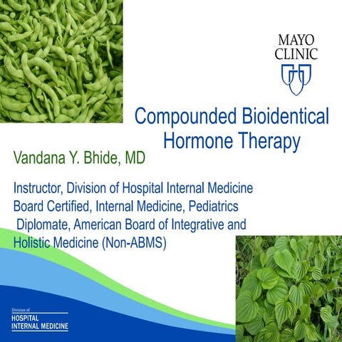 Bhide Bioidentical hormone replacement therapy and Evidence Based ...