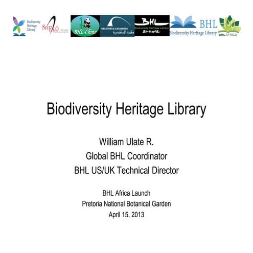 The Biodiversity Heritage Library | PPT