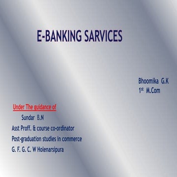 E-Banking services | PPTX
