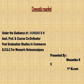 Domestic market | PPTX