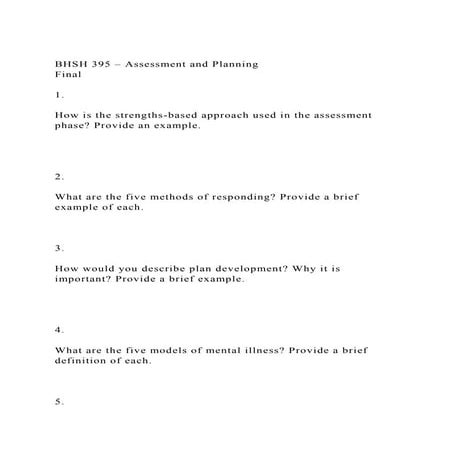 BHSH 395 – Assessment and PlanningFinal1.How is the stre.docx