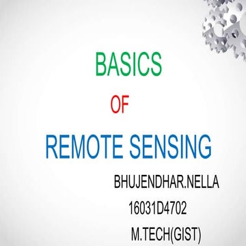 basics of remote sensing | PPT