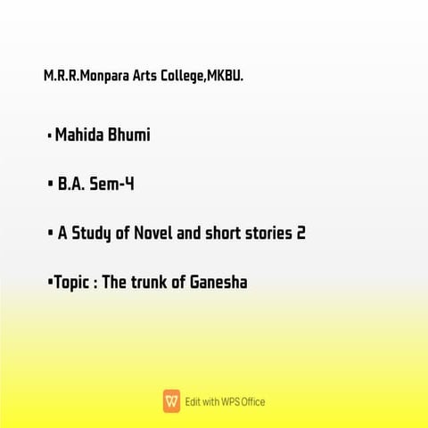 A study of Novel and Short stories| sem-4 | | PPT