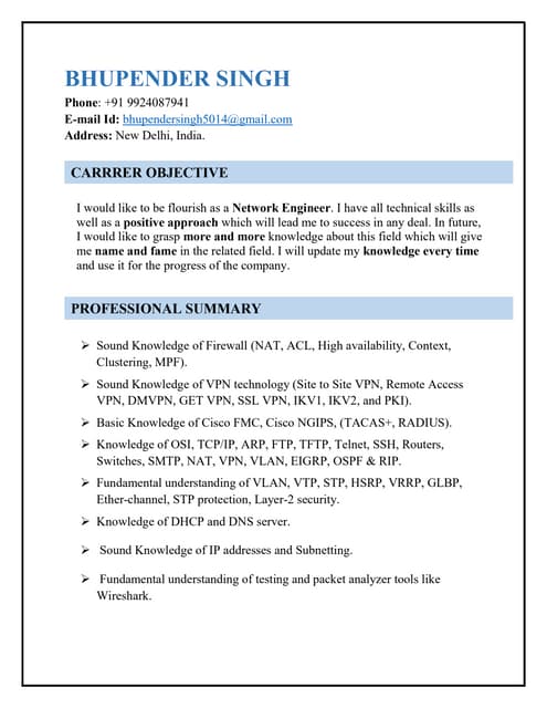 Cv | DOCX | Computer Networking | Computing