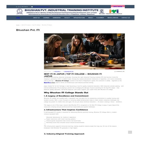 ITI College for Girls in Rajasthan - Bhushan ITI | PPTX