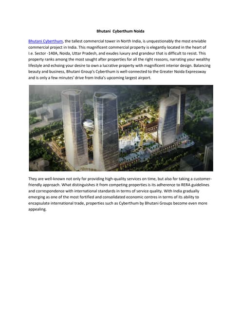Bhutani Cyberthum: A World-Class Destination for IT and Business | PDF