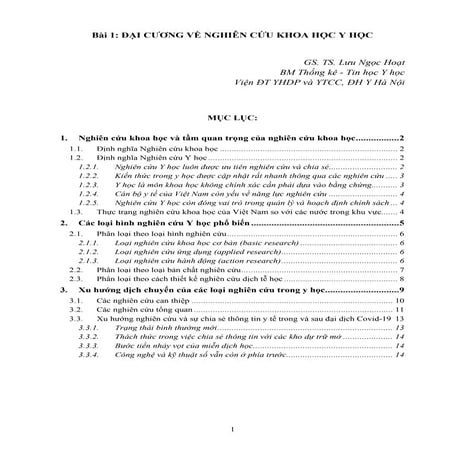 Đại cương NCKH Y học ở trong các trường đại học | PDF