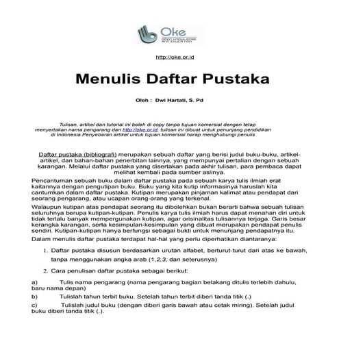 Cara Menulis daftar Pustaka | PDF