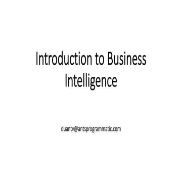 Introduction to Business Intelligence | PDF