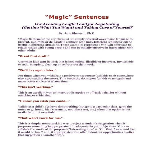 Magic Sentences | DOCX
