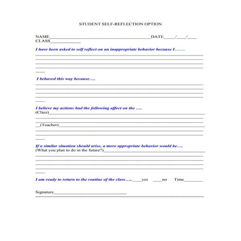 Student Self-Reflection | DOC