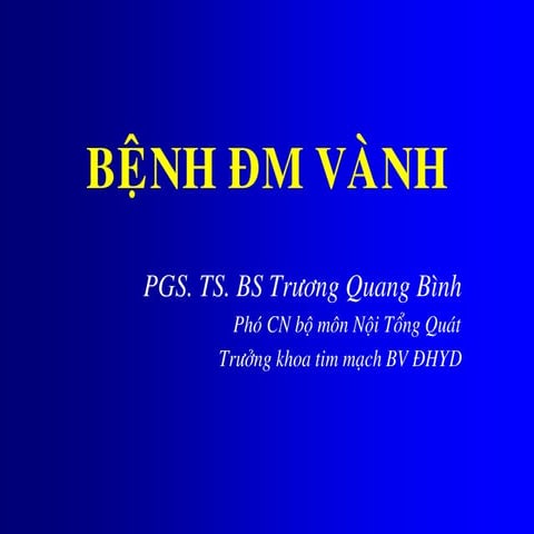 BỆNH ĐỘNG MẠCH VÀNH | PDF