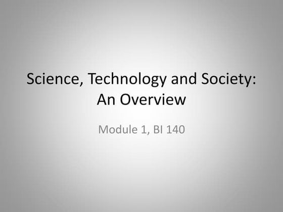Introduction to Science, Technology and Society | PDF | Science