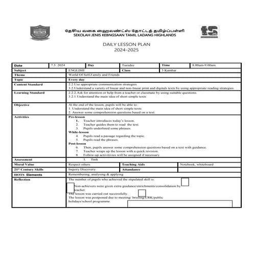 bi 3k friday.docx tahun 3 three kambar kids g | DOCX