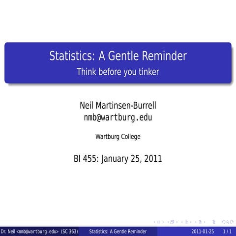 Statistics: A Gentle Reminder | PPT