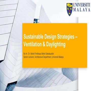 Sustainable Design : Ventilation & Daylighting | PPTX