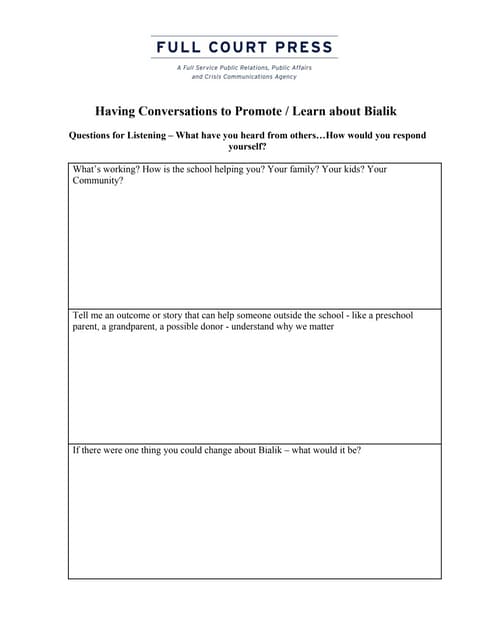 Storytelling - Interview Worksheet | DOC