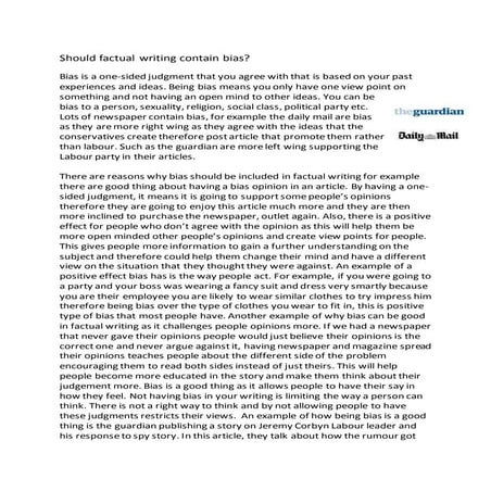 task 2 bias | DOCX | Political Issues & policy | Politics