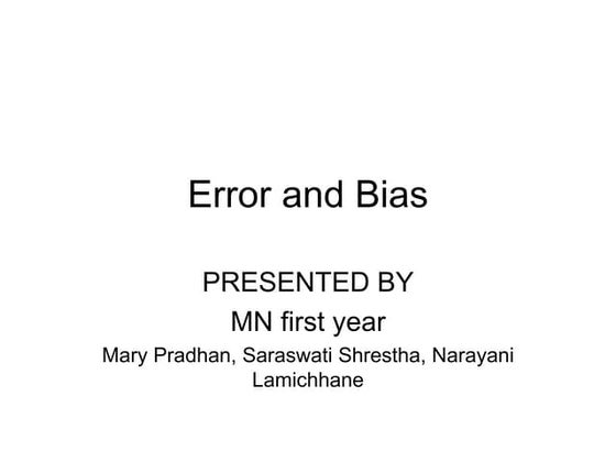 ERRORS IN RESEARCH DESIGN | PPT