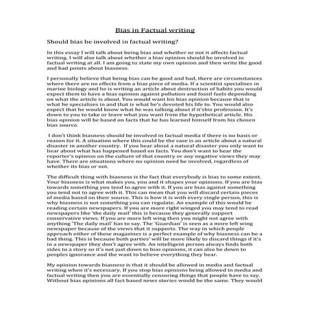 Bias in factual writing | DOCX
