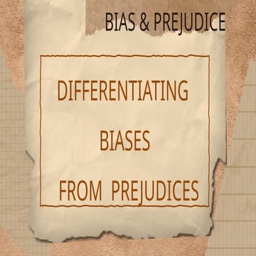 Bias and Prejudice - Grade 9 English PowerPoint Presentation | PPTX