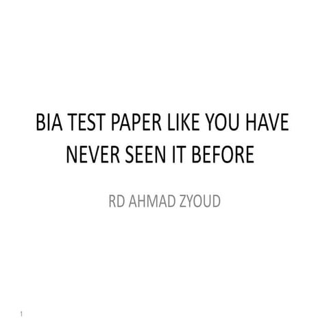 BIA TEST PAPER LIKE YOU HAVE NEVER SEEN.pptx | Endocrine and Metabolic ...