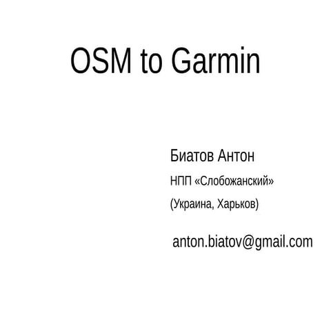 OSM to Garmin | PPT