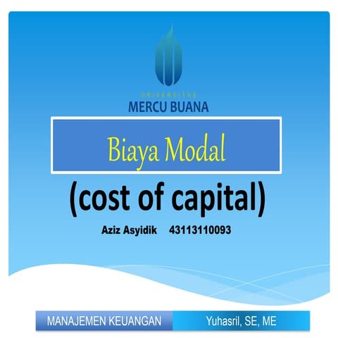 Biaya modal ppt ok | PPSX