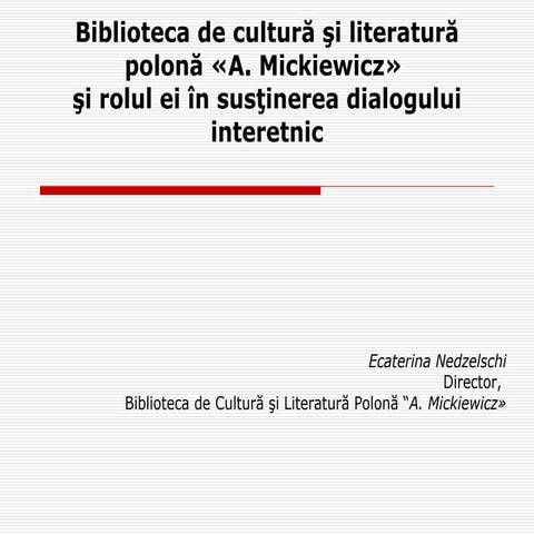 Biblioteca polona - dialogul | PPT