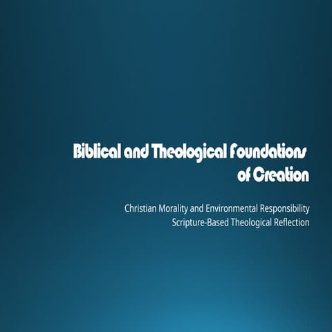 Catholic Social Teaching Good Stewardship Of Creation | PPTX