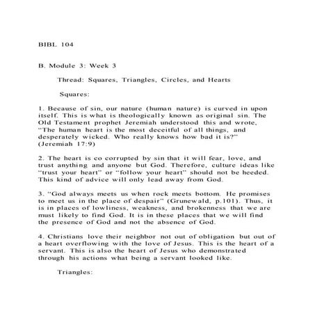 BIBL 104B. Module 3 Week 3Thread Squares, Triangles, | DOCX