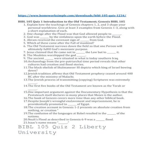 BIBL 105 Quiz 1,2,3,4 Liberty University.docx