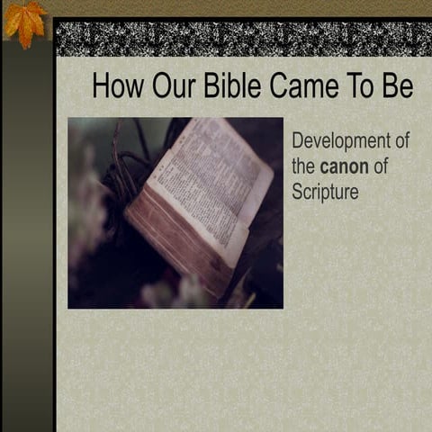 Bible 1, Development of Canon | PDF