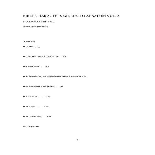 Absalom Absalom Characters