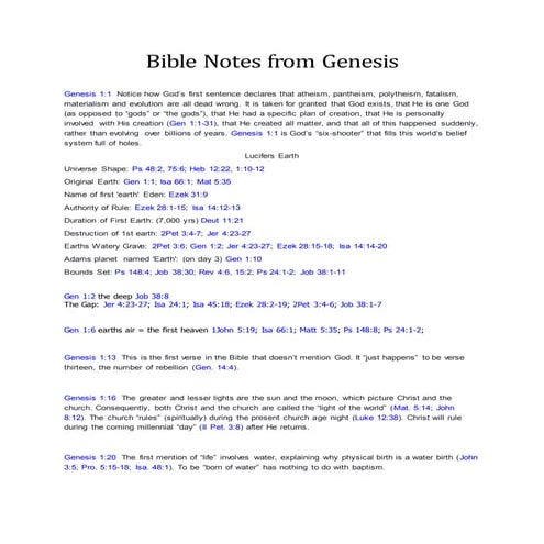 Bible notes from Genesis | DOCX