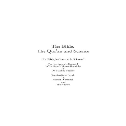 The Bible The Quran And Science By Dr. Maurice Bucaille | PDF