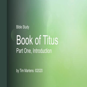 Bible Study - Introduction to the Book of Titus | PPTX