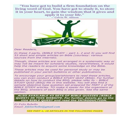 Bible study part 1 | PDF