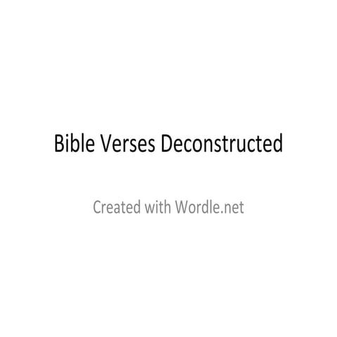 Bible Verses Deconstructed | PPT