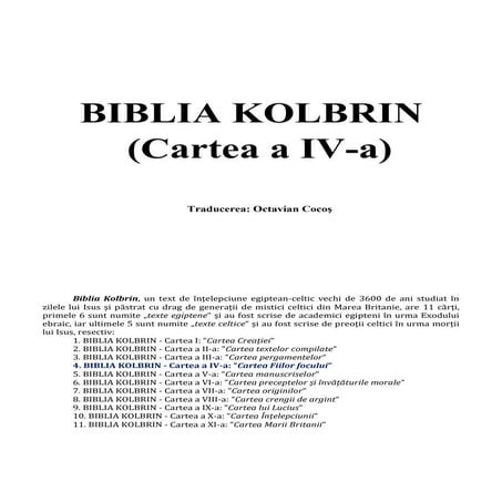 Biblia kolbrin (4) cartea fiilor focului | PDF