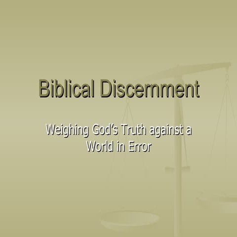 Biblical Discernment04 | PPT