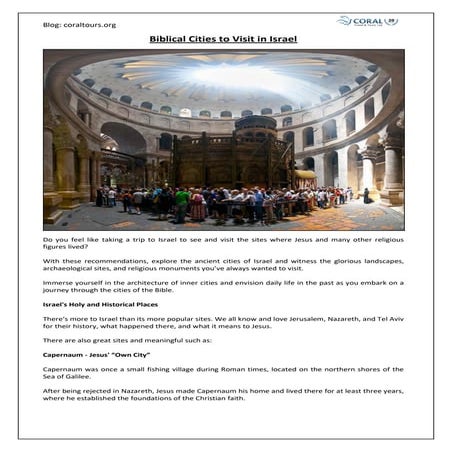 Biblical Cities to Visit in Israel | PDF