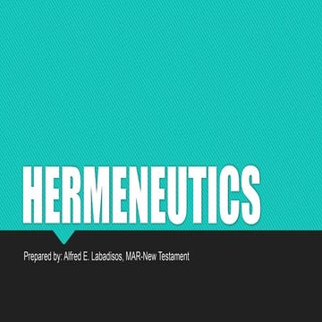 Basic principles of hermeneutics | PPTX