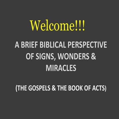 Biblical perspectives of sign wonders and miracles | PDF