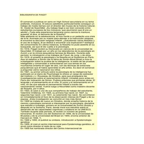 Características de jean Piaget y su fase cognitivo | PPTX