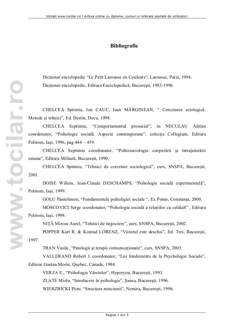 Bibliografie www.tocilar.ro