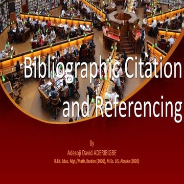 Referencing and Citation | PPTX