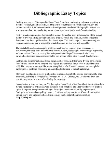 Essay Bibliography Example. Arizona College of Nursing | PDF